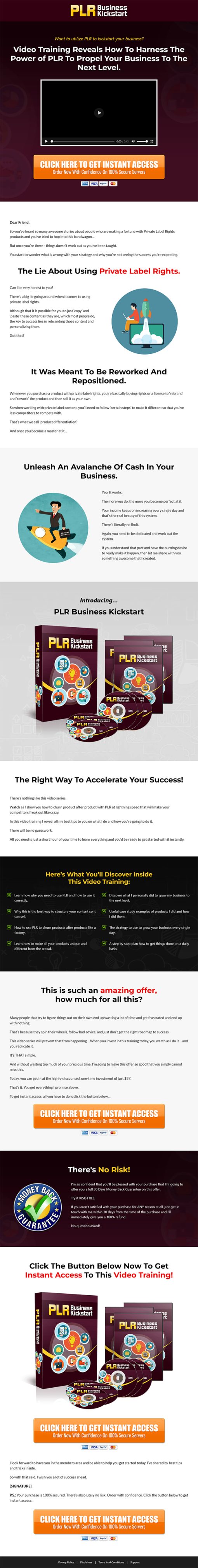 PLR Business Kickstart Videos with Master Resale Rights | Private Label ...